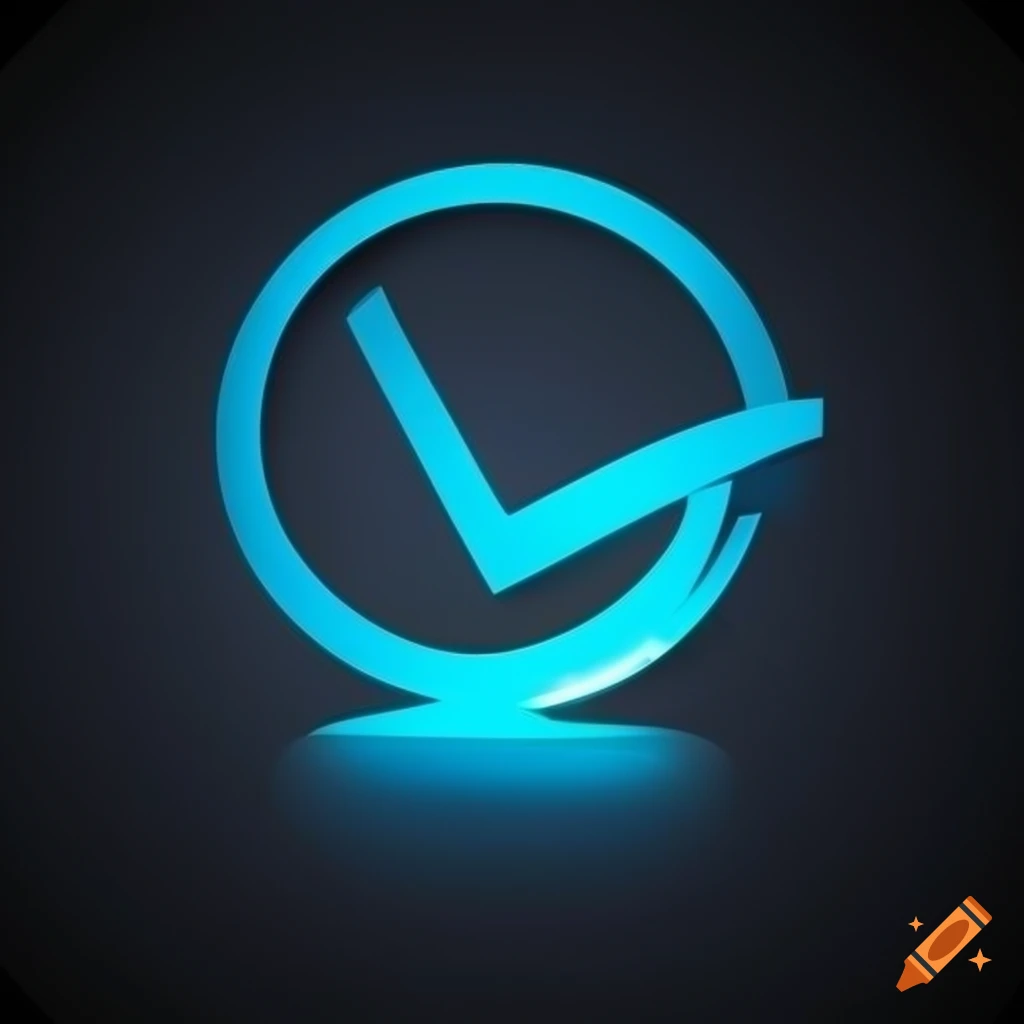 Sleek cyan digital logo on black background