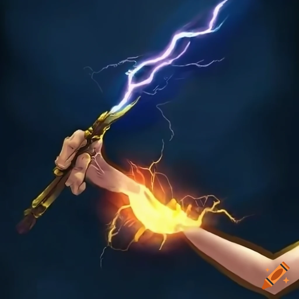 Digital art of a mage casting lightning bolt on Craiyon