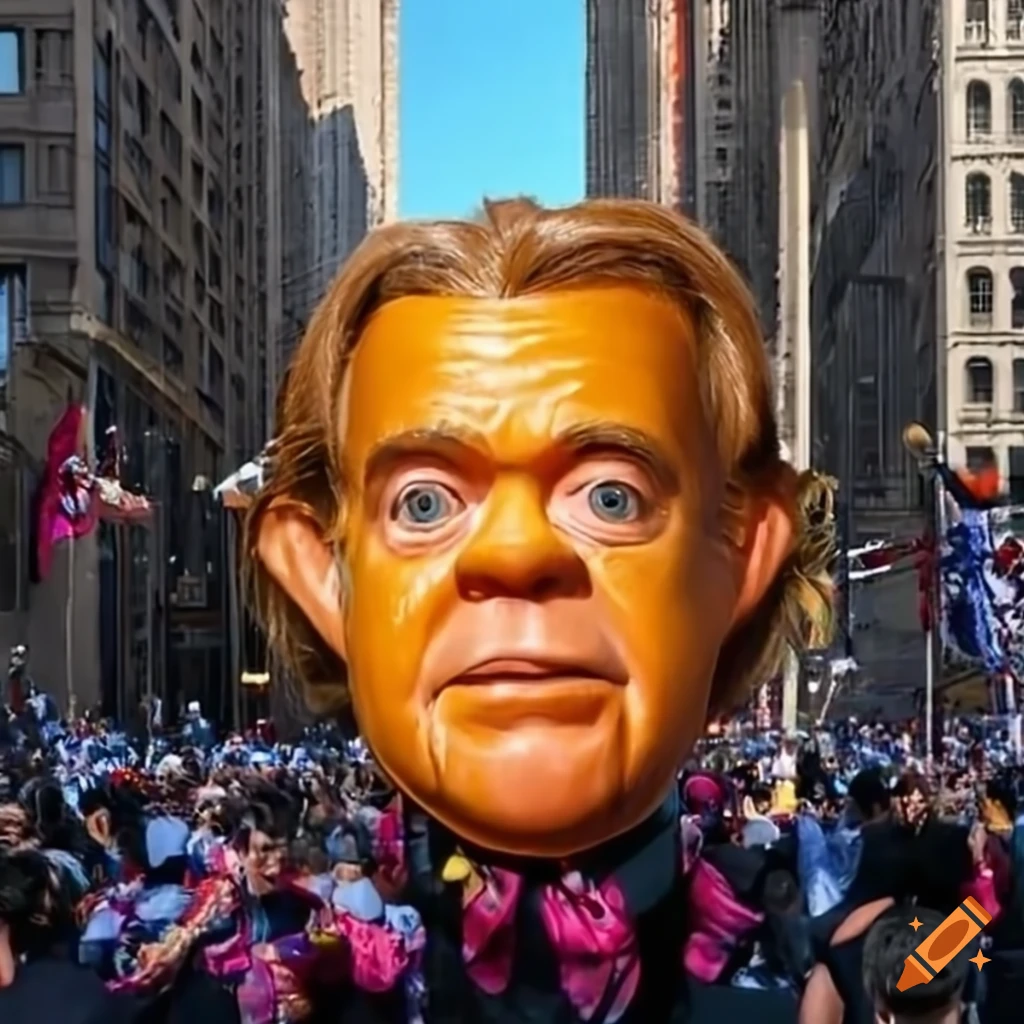 William h. macy balloon at a parade
