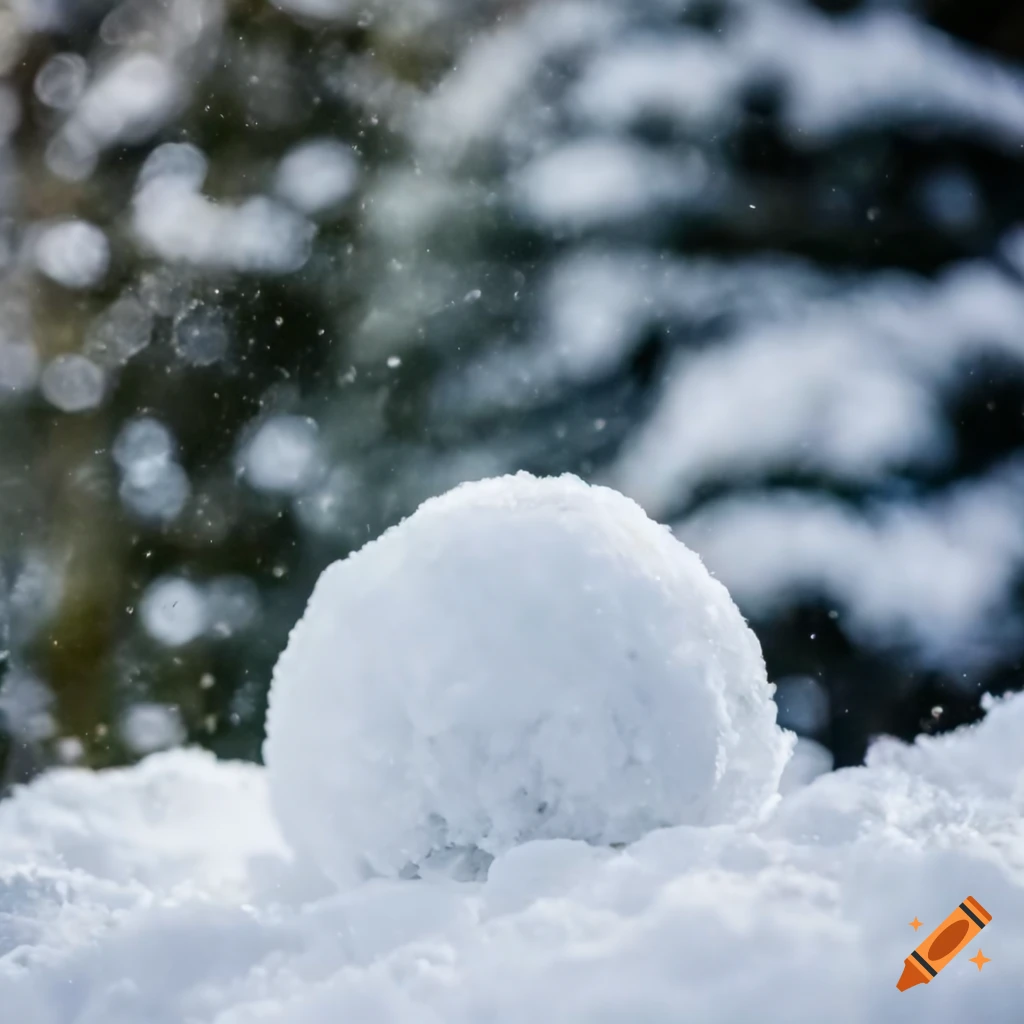 Close-up of a snowball on Craiyon