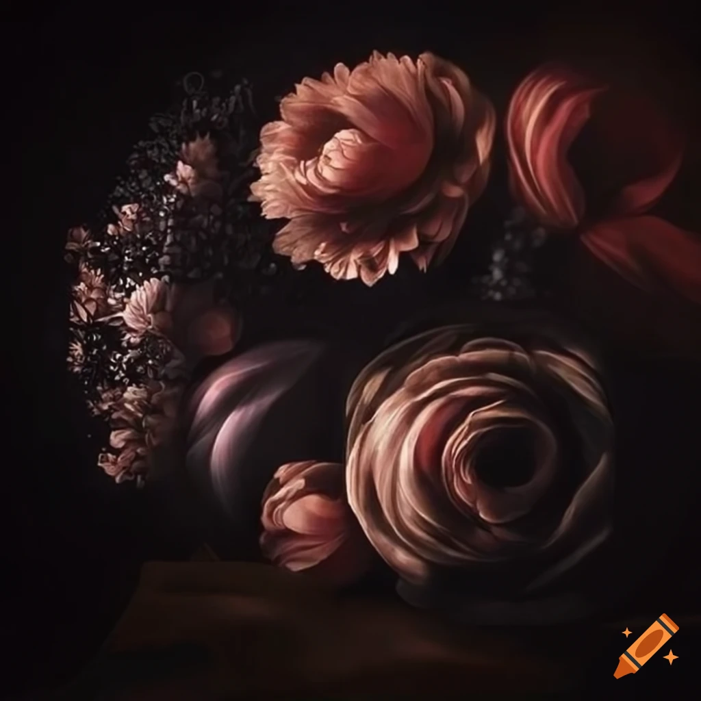 Gothic floral artwork with dark and moody vibes