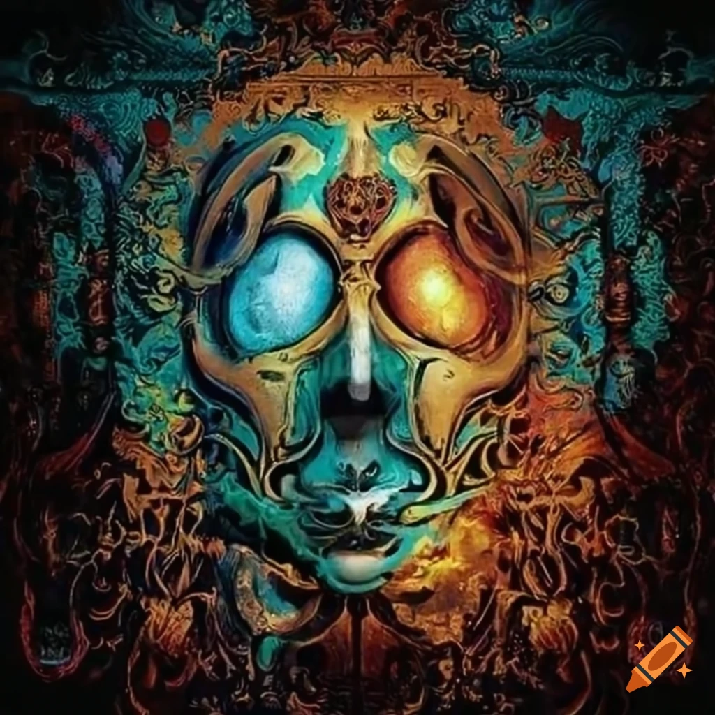 Psychelic heavy metal artwork on Craiyon