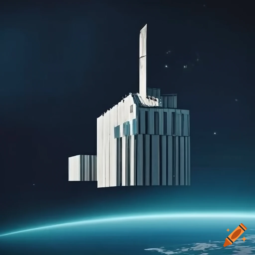 Futuristic building in outer space