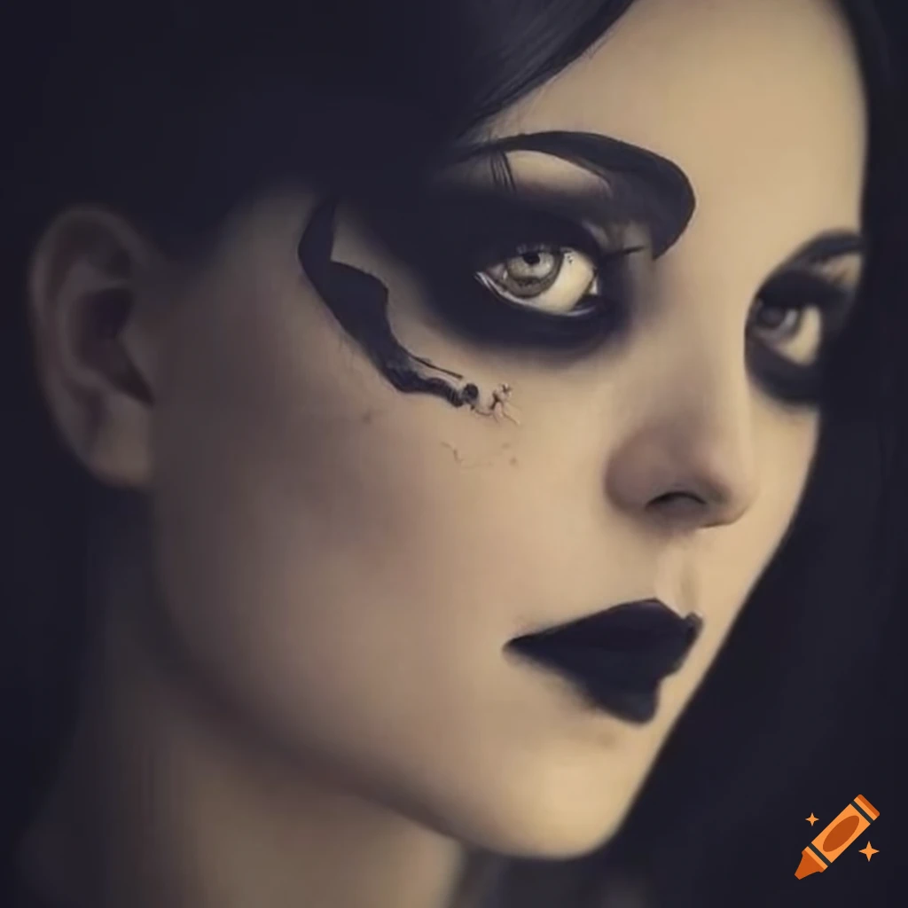 Hyper realistic painting of a noble gothic woman