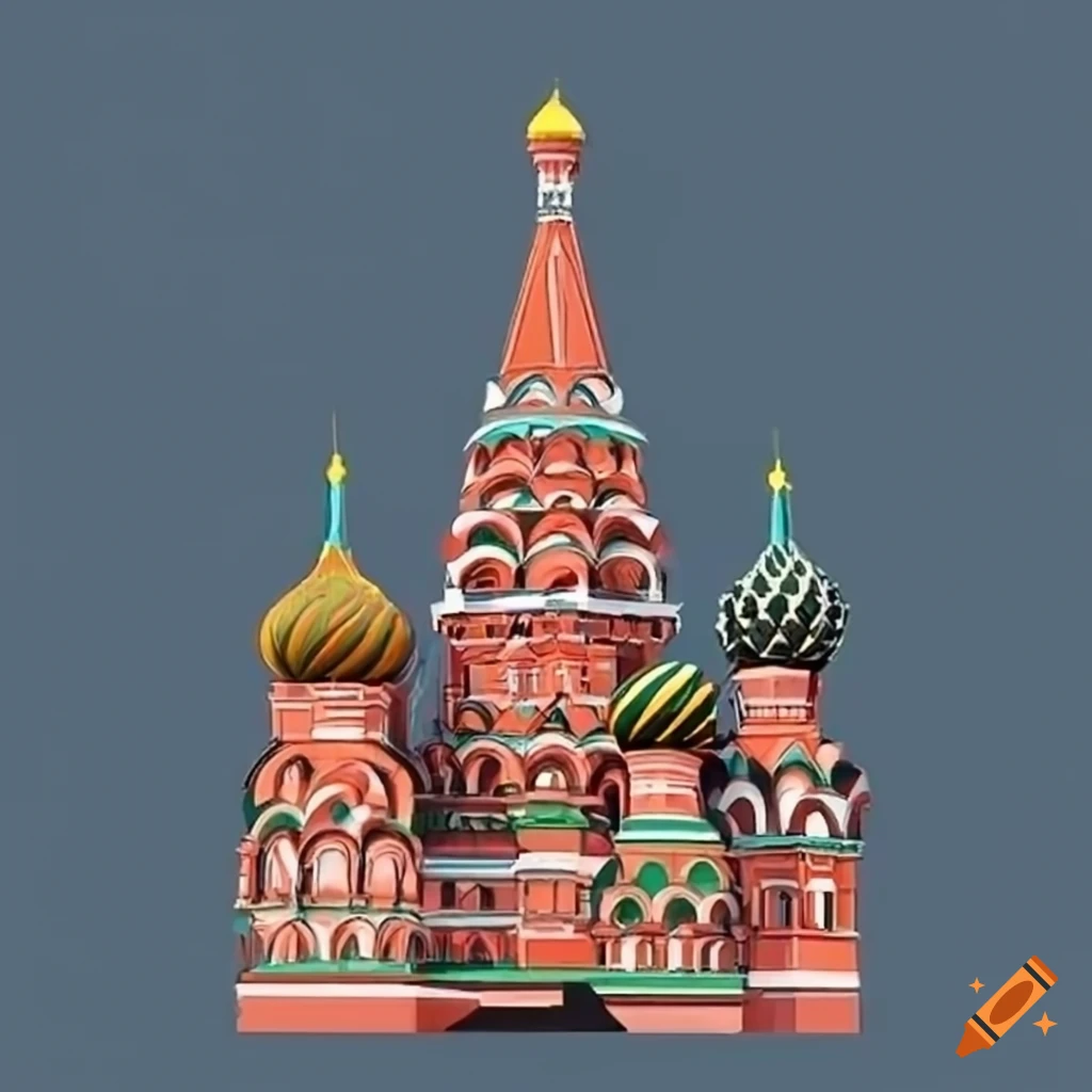Sketch of st. basil's cathedral in moscow on Craiyon