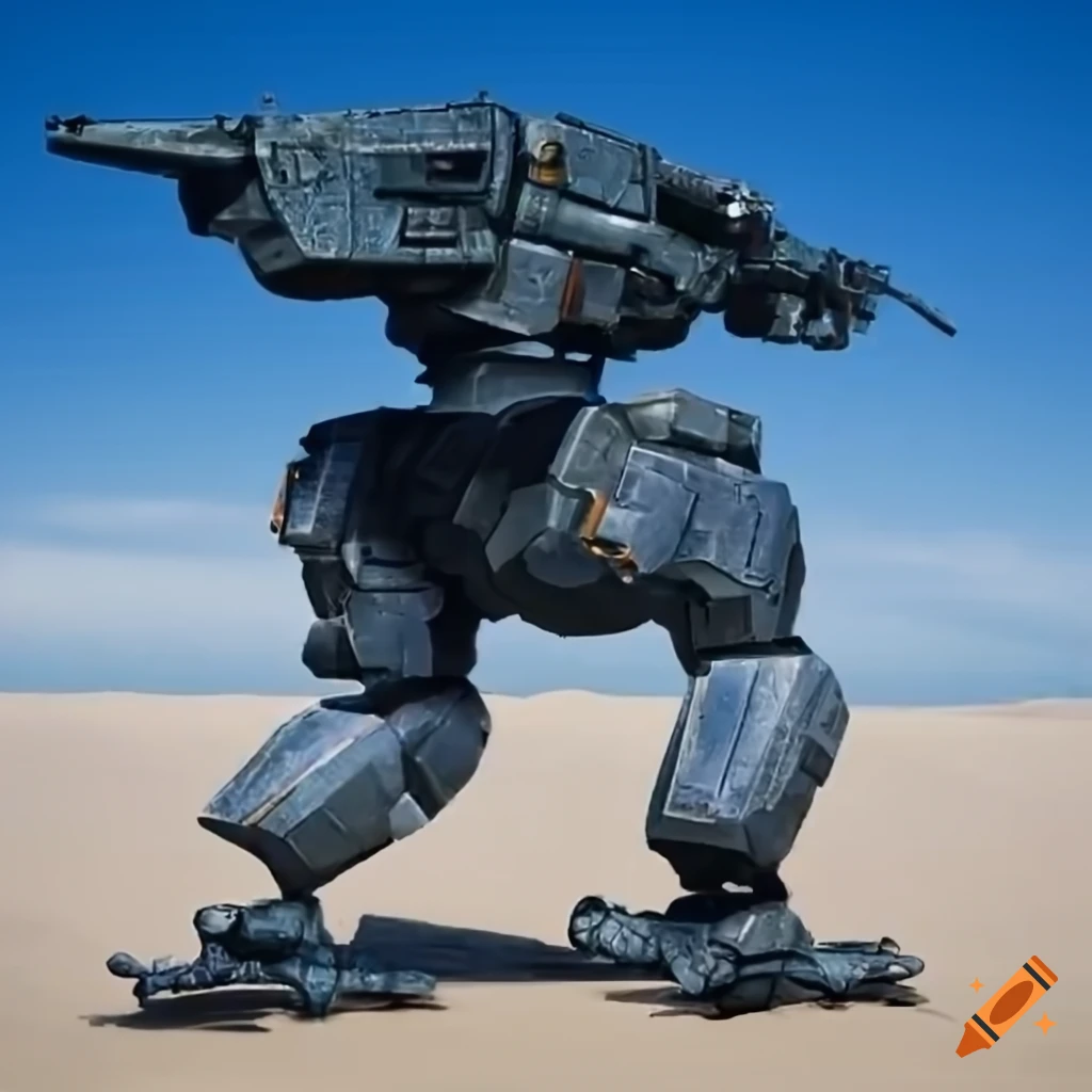 Hydrodynamic armoured mech on a seaside on Craiyon