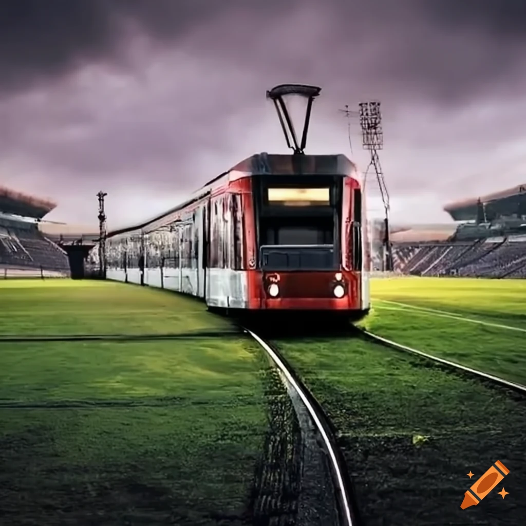 Flixtrain in berlin captured by a drone on Craiyon