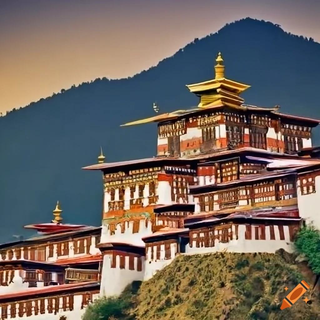 Bhutanese building in thimphu, bhutan on Craiyon