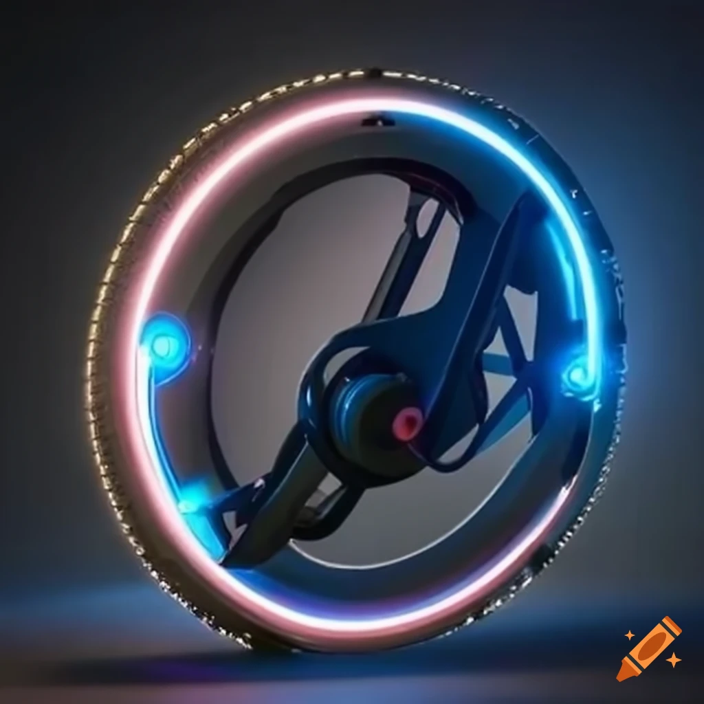Futuristic monowheel with hub cap