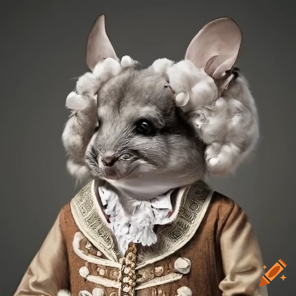 Chinchilla in traditional 18th century costume