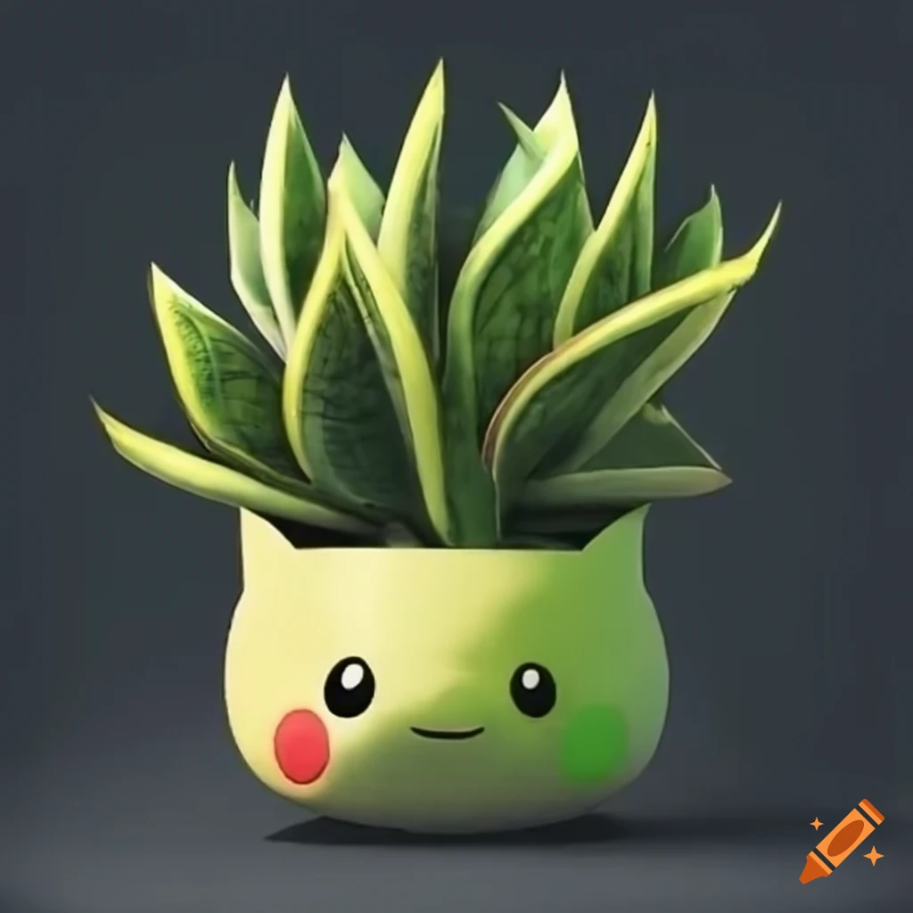 Snake plant inspired pokemon