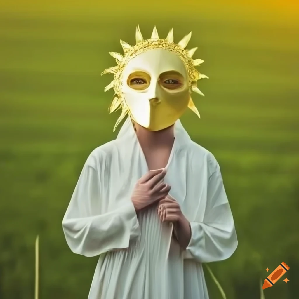 Strong woman in medieval attire with a barn owl mask and cape on Craiyon