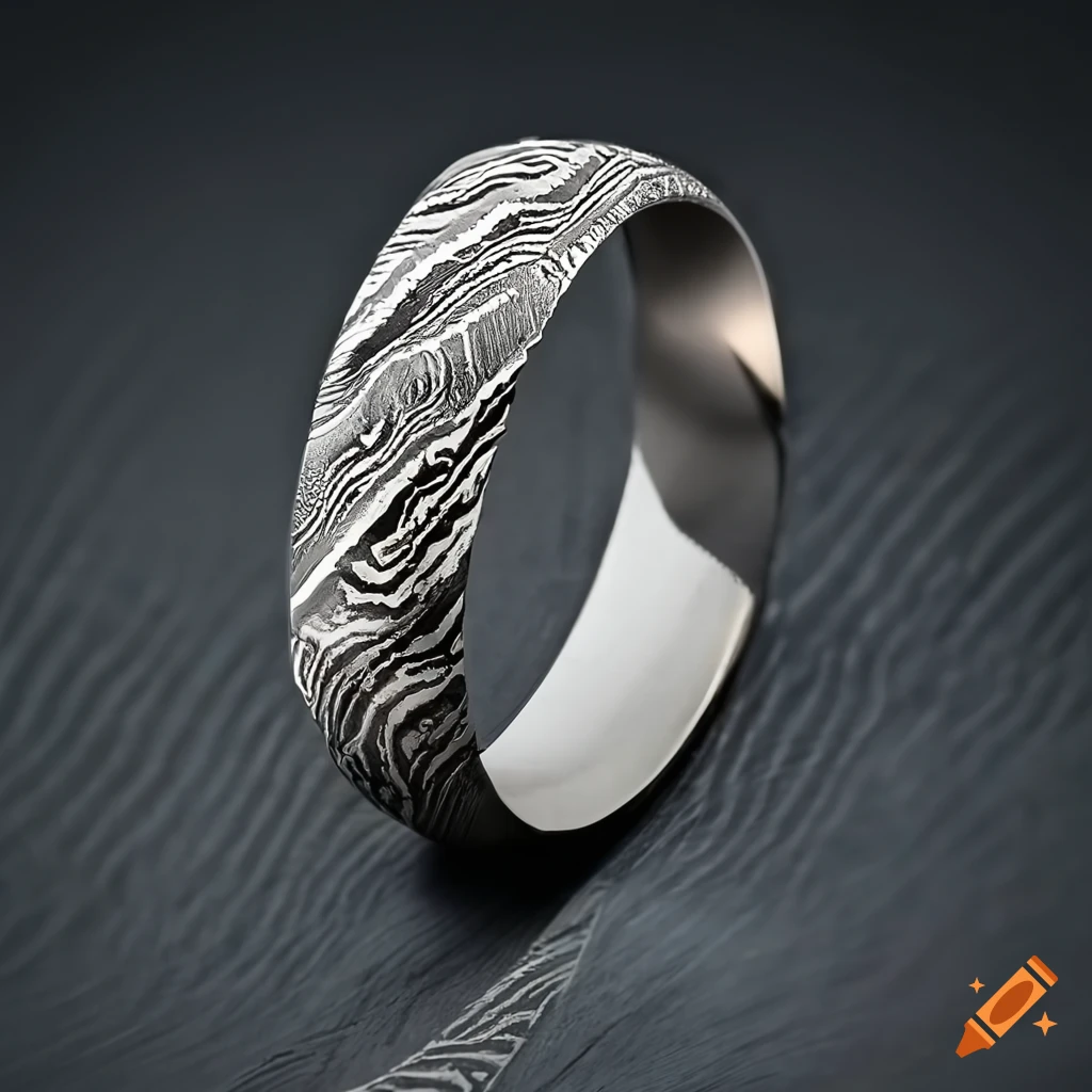 Damascus steel billet with crow logo on Craiyon