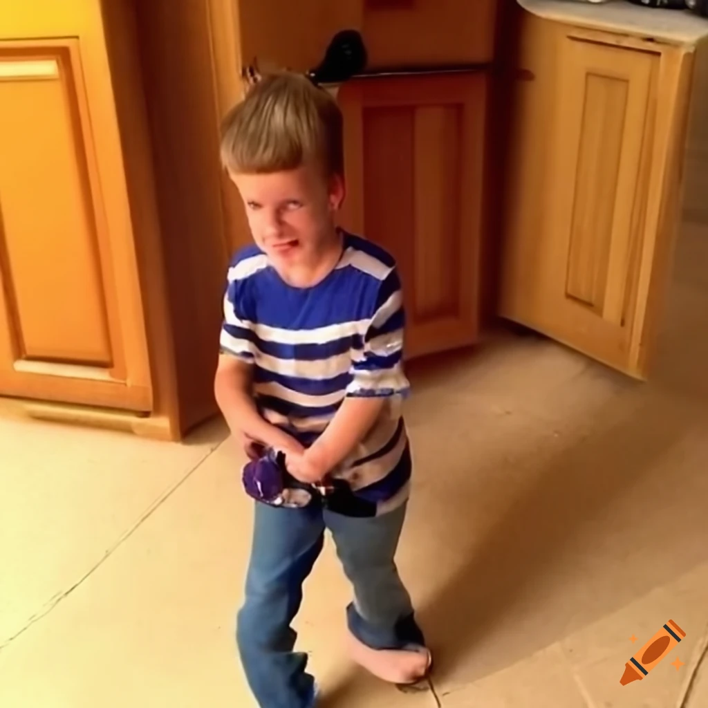 Humorous depiction of a very tall midget on Craiyon