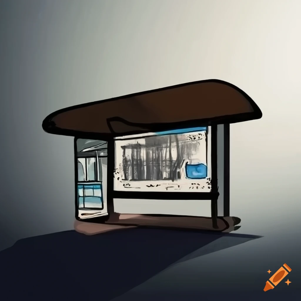 Advertisement on a bus station on Craiyon