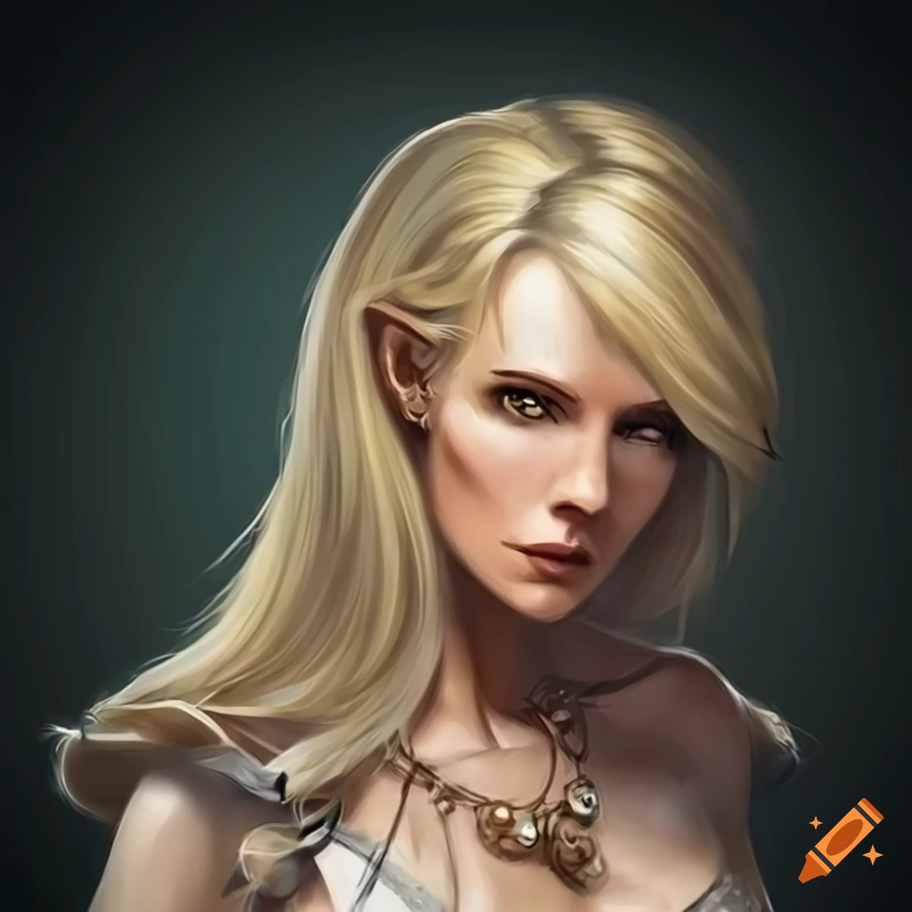 Blonde Haired Woman With Brown Eyes In A Fantasy Setting On Craiyon