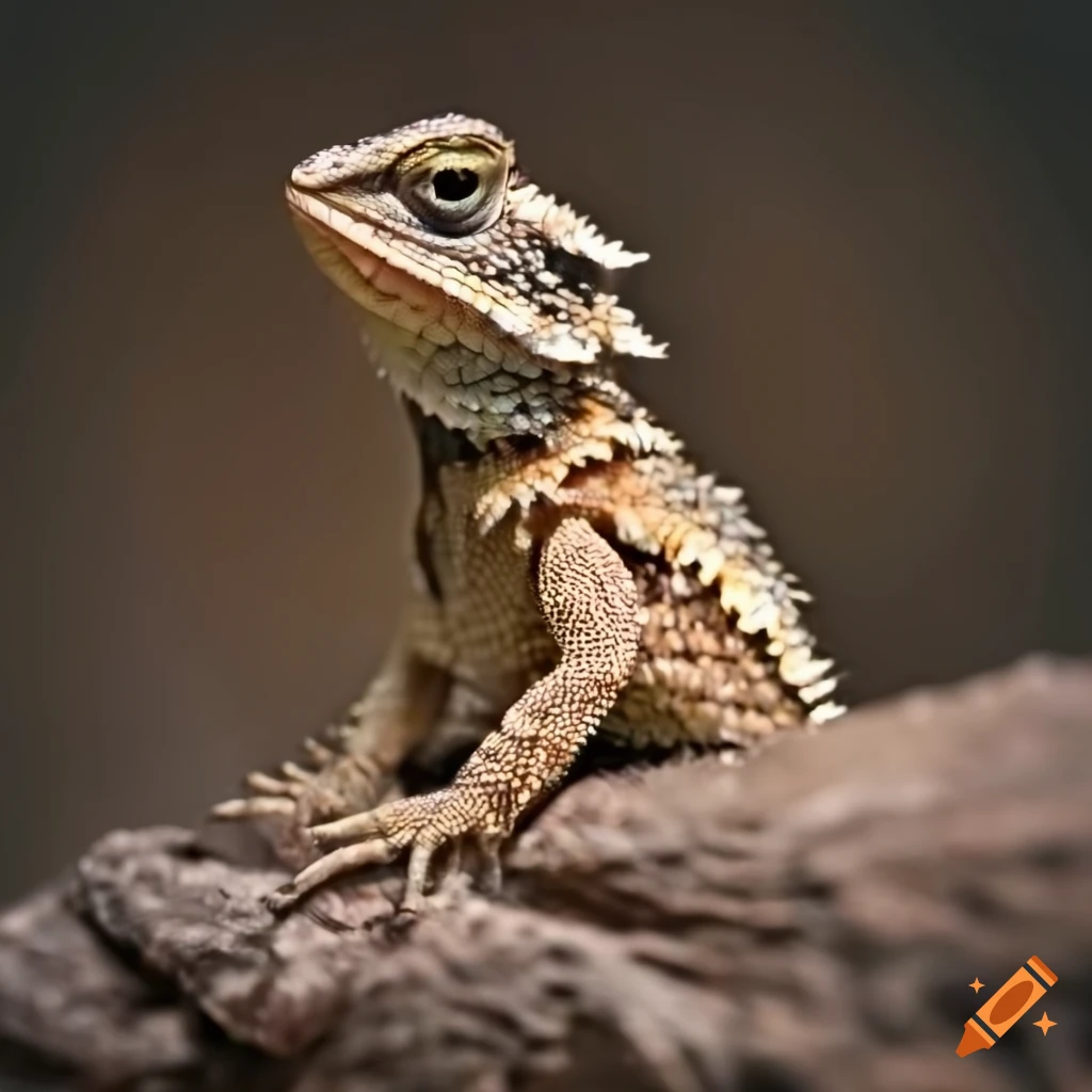 Phrynosoma lizard standing on two legs