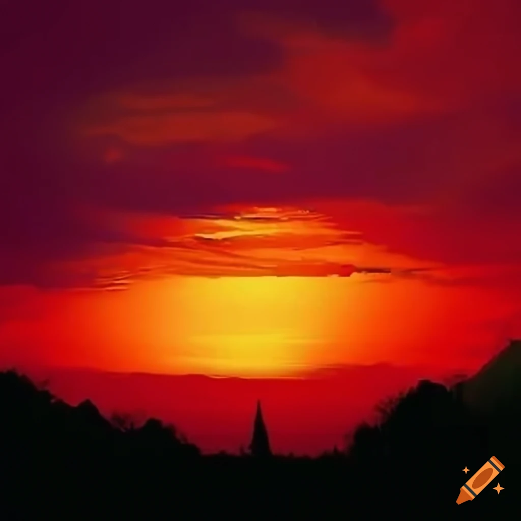 Red sky during sunset