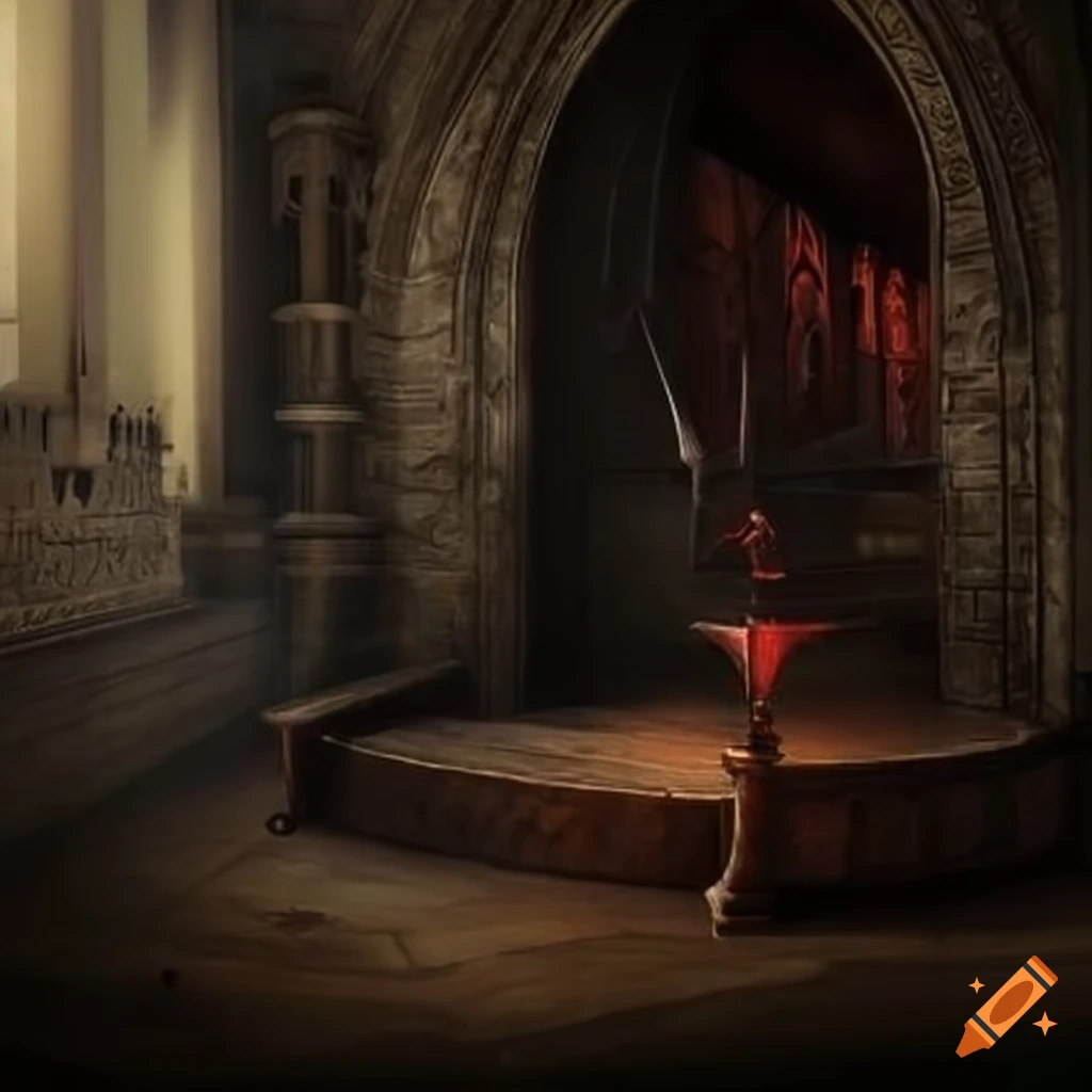 Gothic castle room with ninja weapons on Craiyon