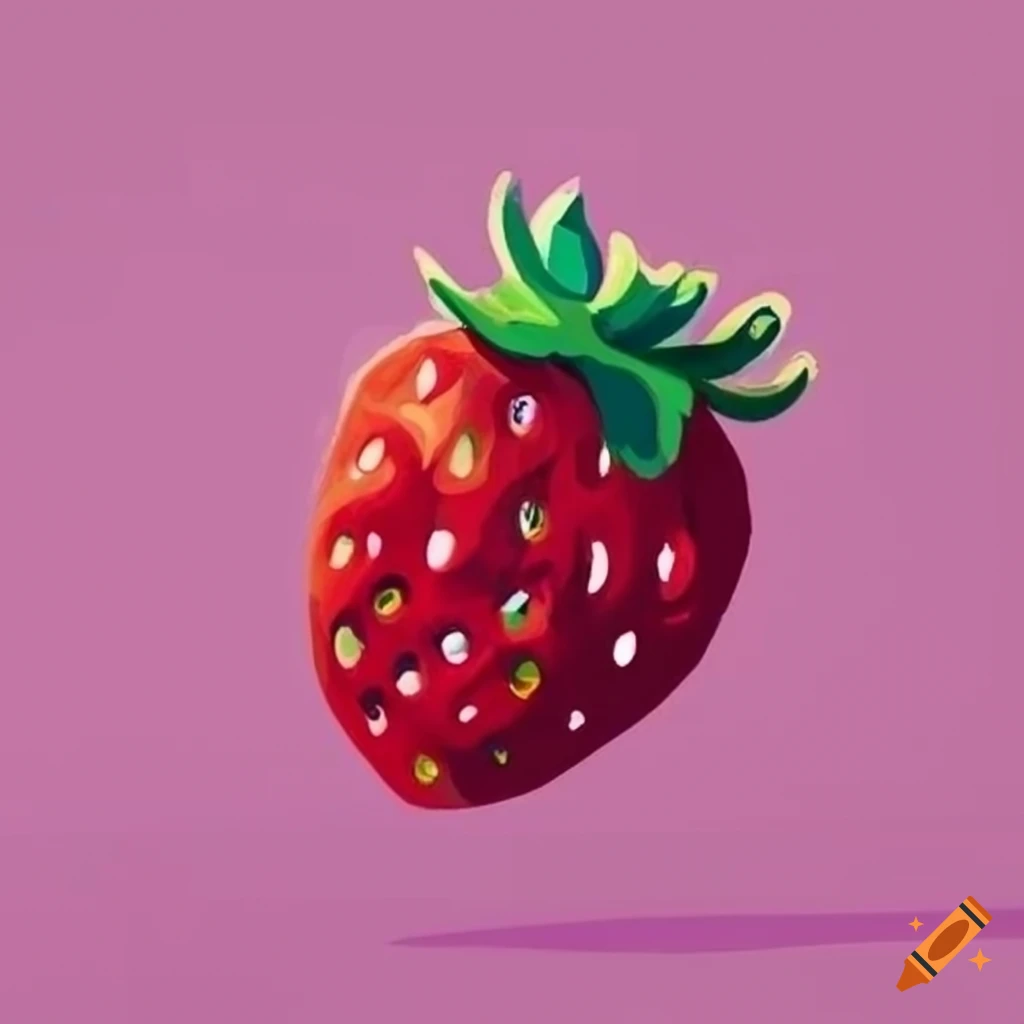 Cute drawing of a patagonian strawberry in alternative colors on Craiyon