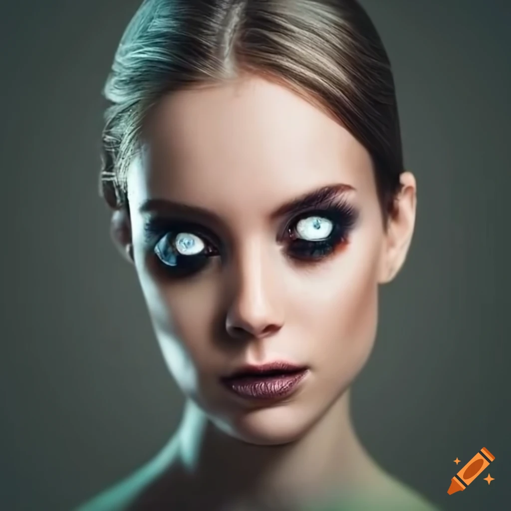 Portrait of a beautiful woman with dark circles under the eyes on Craiyon