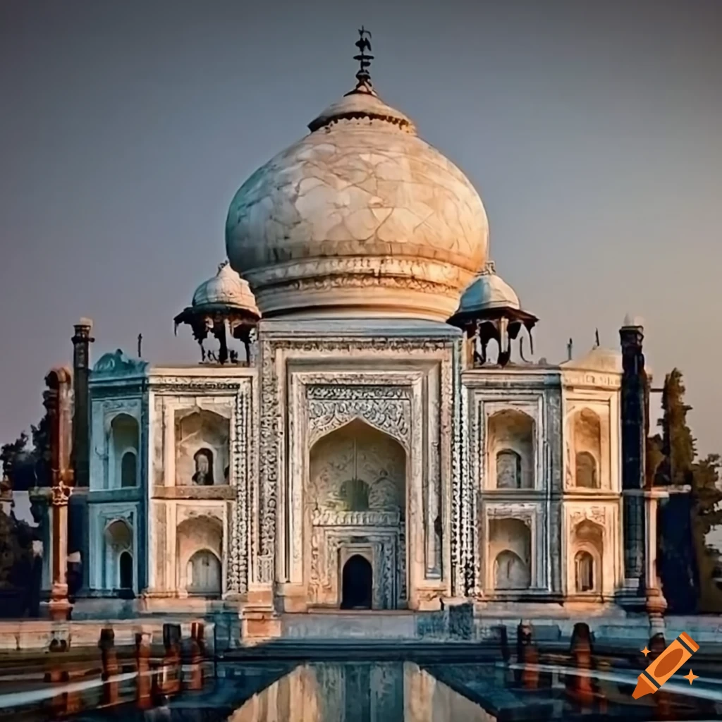 Frontal view of Mughal Mahal White House Whitemarsh Lynnewood on Craiyon