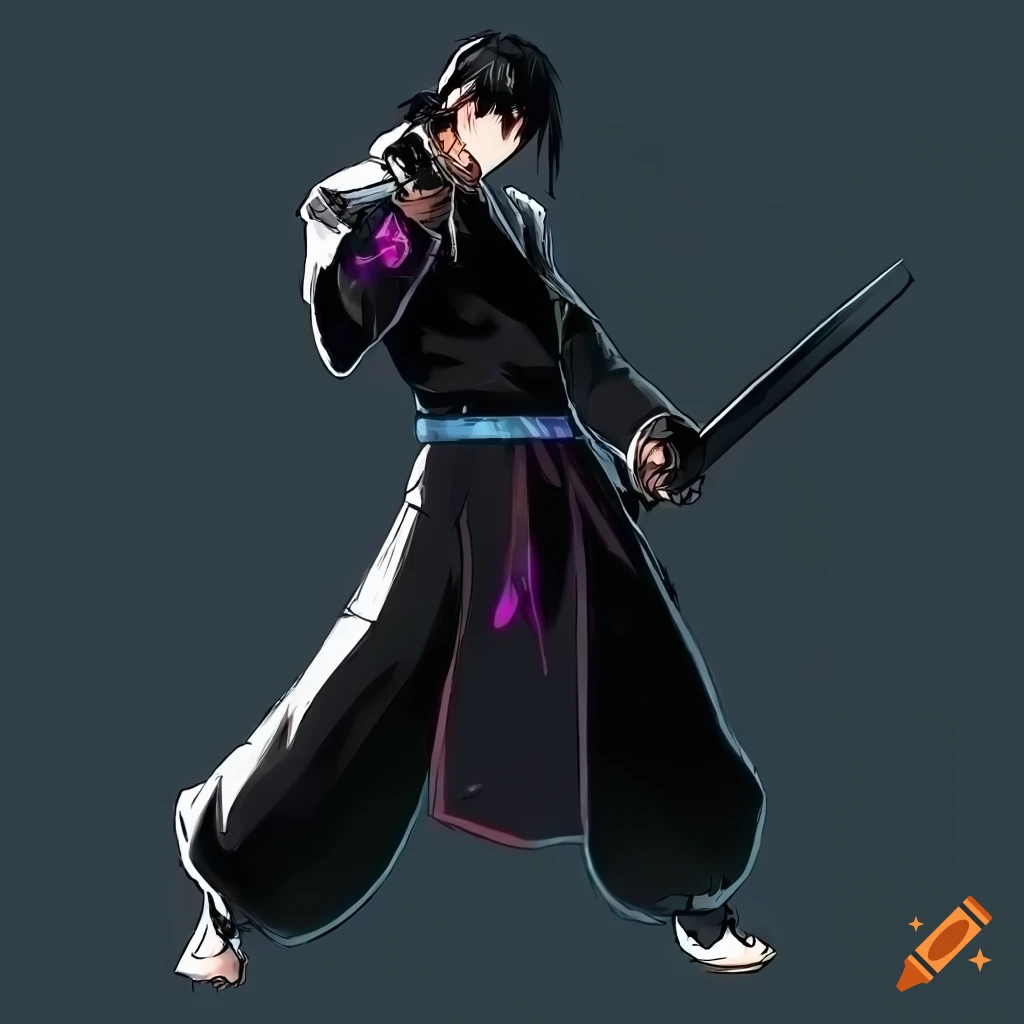 Anime-style fighter character on Craiyon