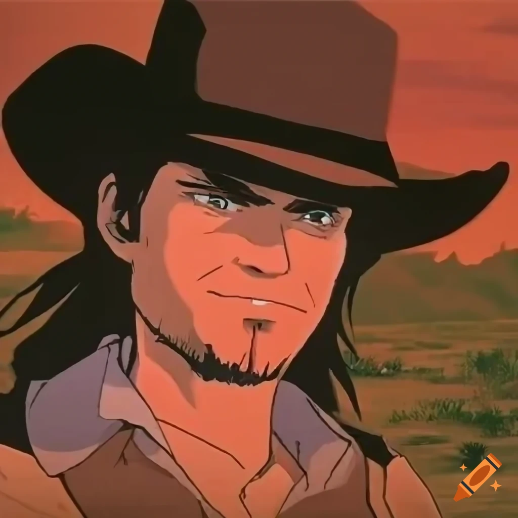 Vintage cowboy character from 80-90's anime ova
