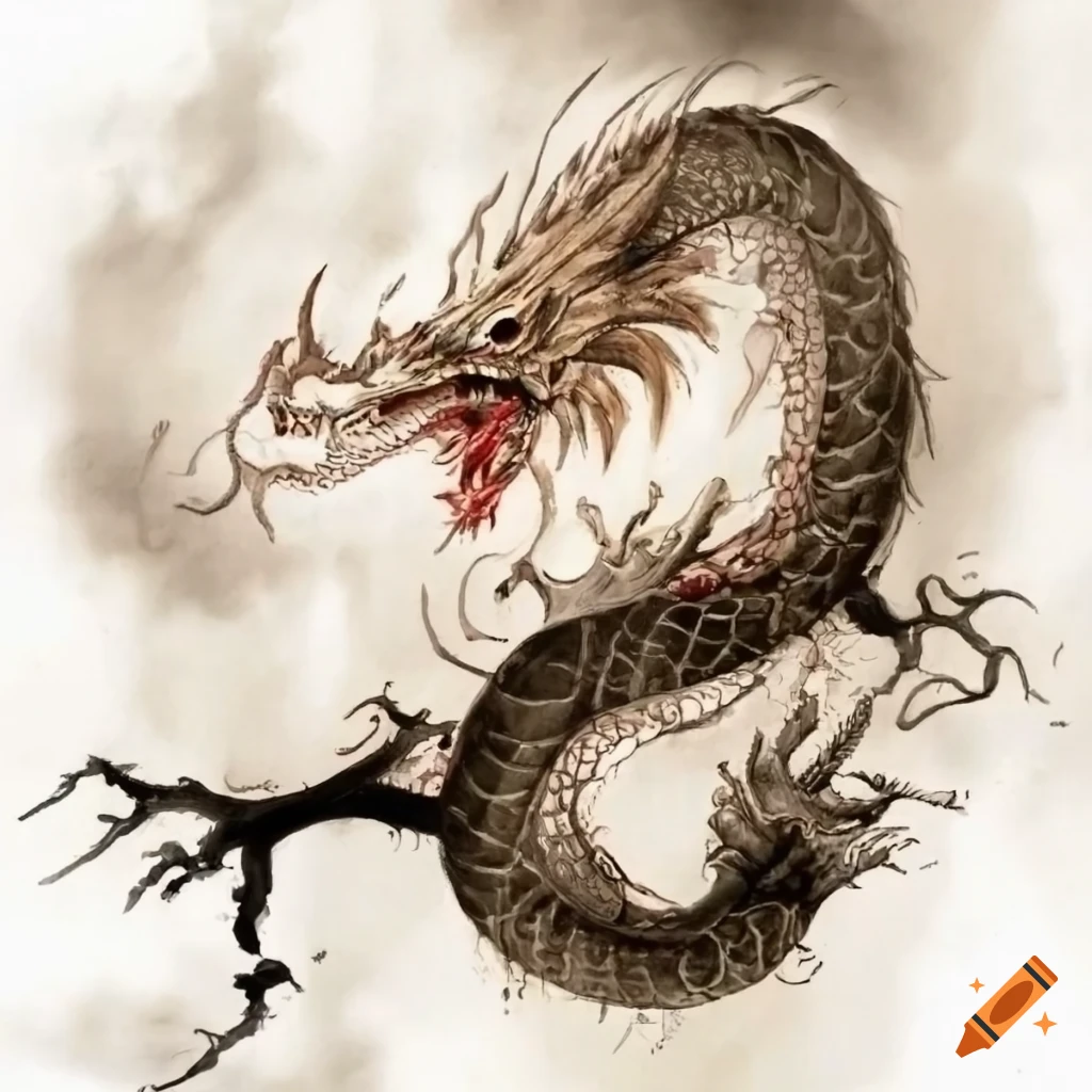Hand-painted chinese dragon artwork