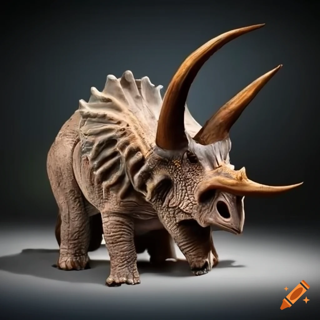 Dinosaur fossil of a triceratops