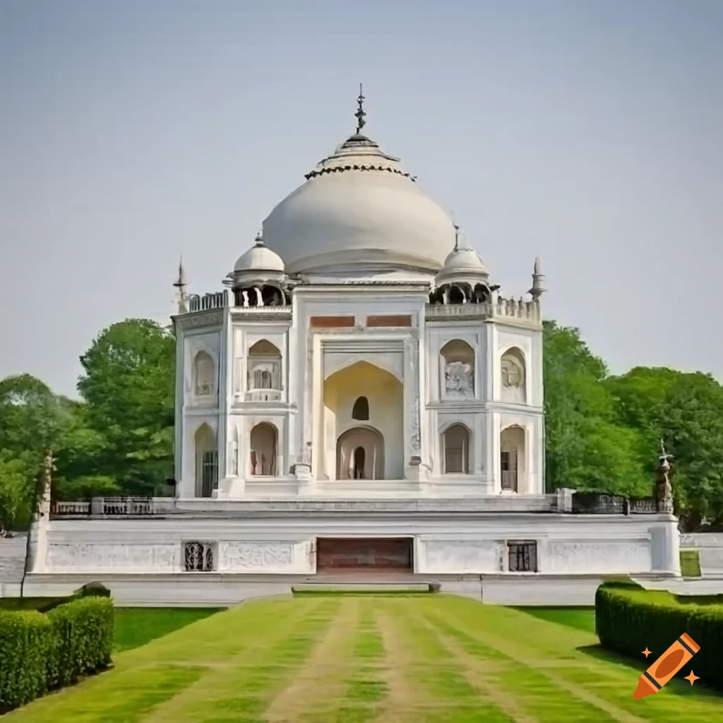 Frontal elevation of mughal mahal white house whitemarsh lynnewood ...