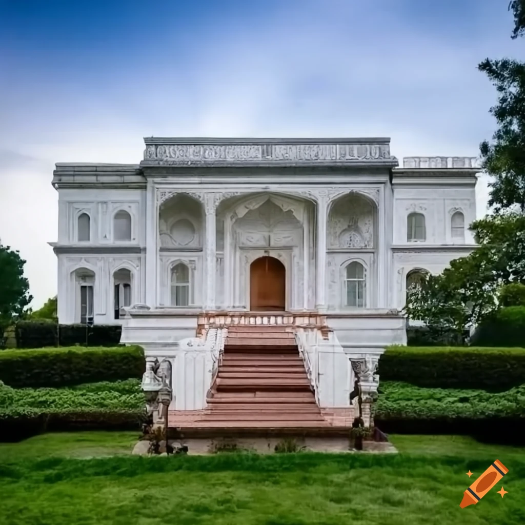 Frontal view of Mughal Mahal White House on Craiyon