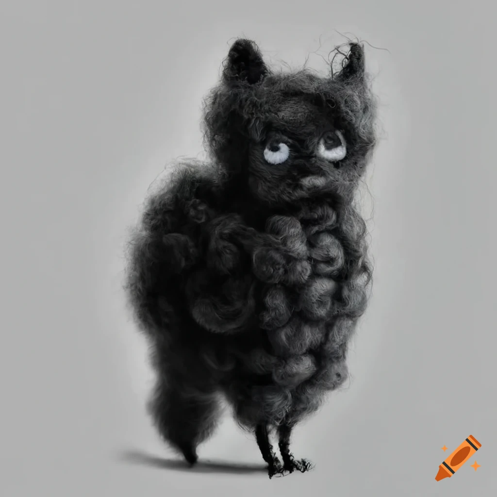 Creatures made of felted wool in intricate clothing designs on Craiyon