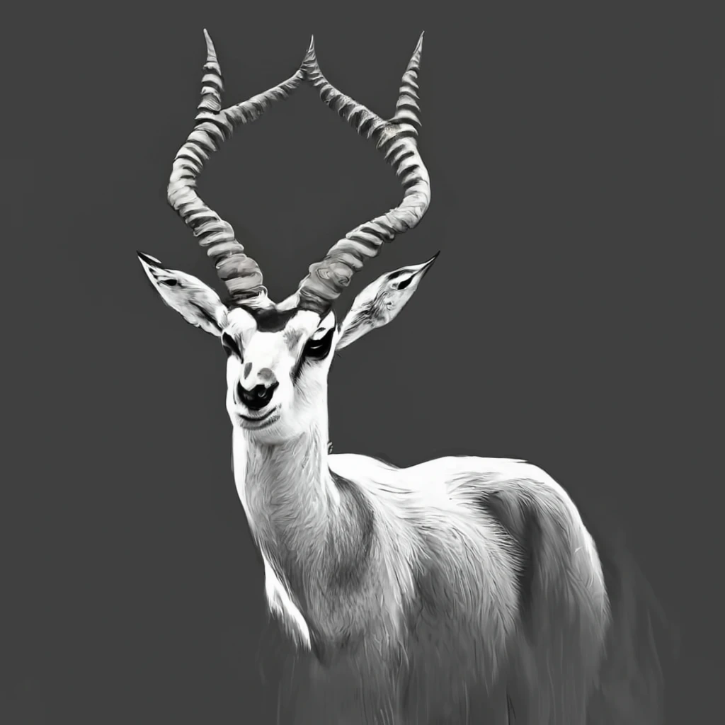 Artwork of a mythical white blackbuck antelope