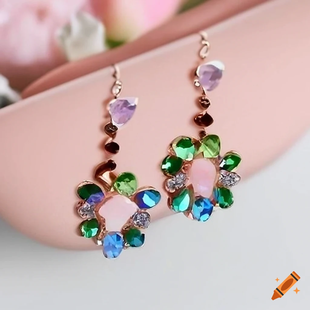 Spring-inspired jewelry with tanzanites and floral motifs on Craiyon