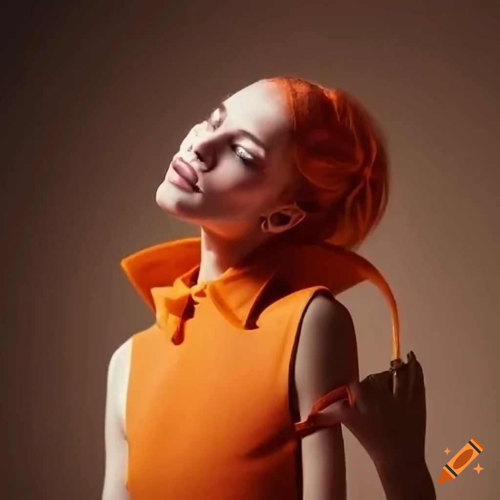 Abstract artwork of orange mixed with a chair