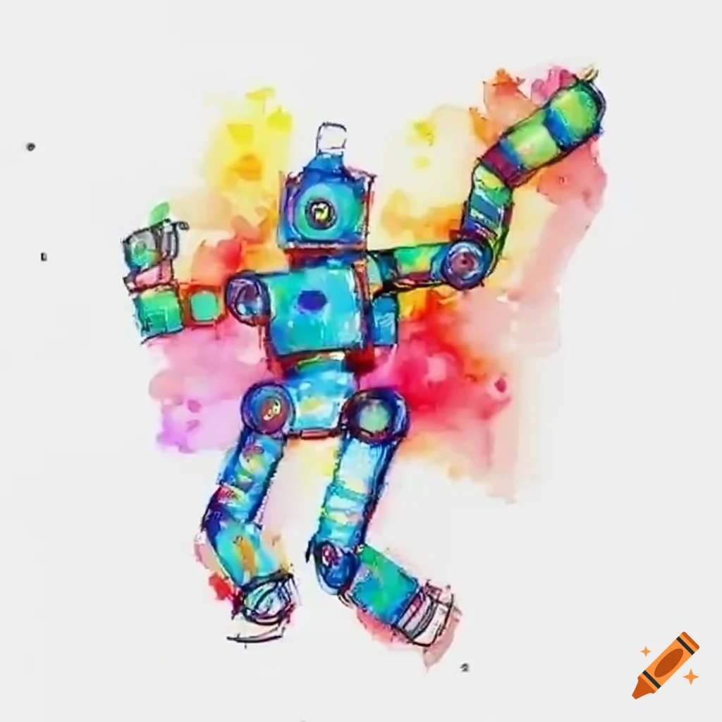 Techno robot dancing in space on Craiyon