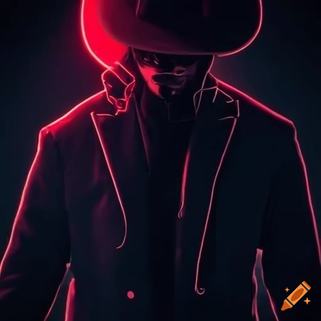 Neon sign of a black hat hacker