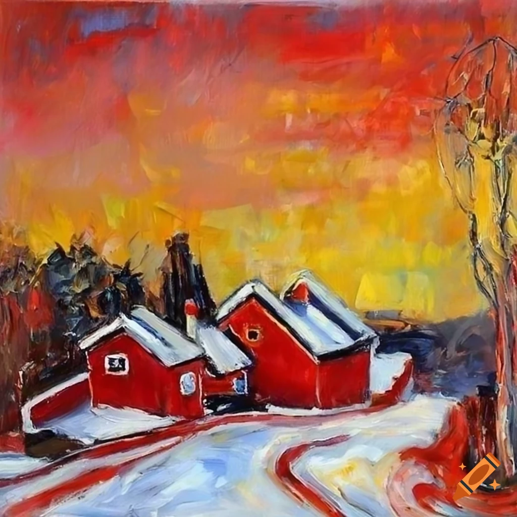 Indiana countryside oil painting on Craiyon