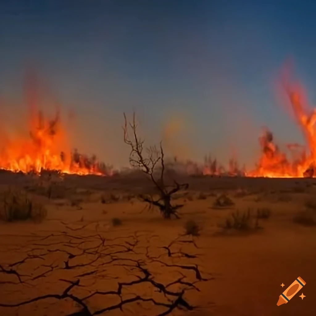 Image depicting drought and fires