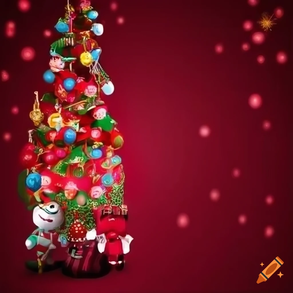 Christmas toy collection campaign poster on garnet background