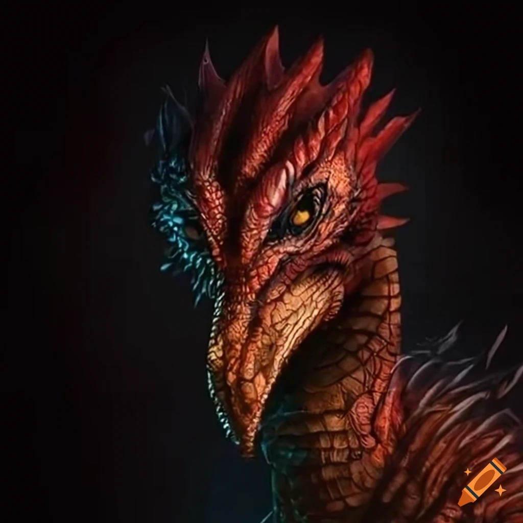 Illustration of a turkey dragon on Craiyon