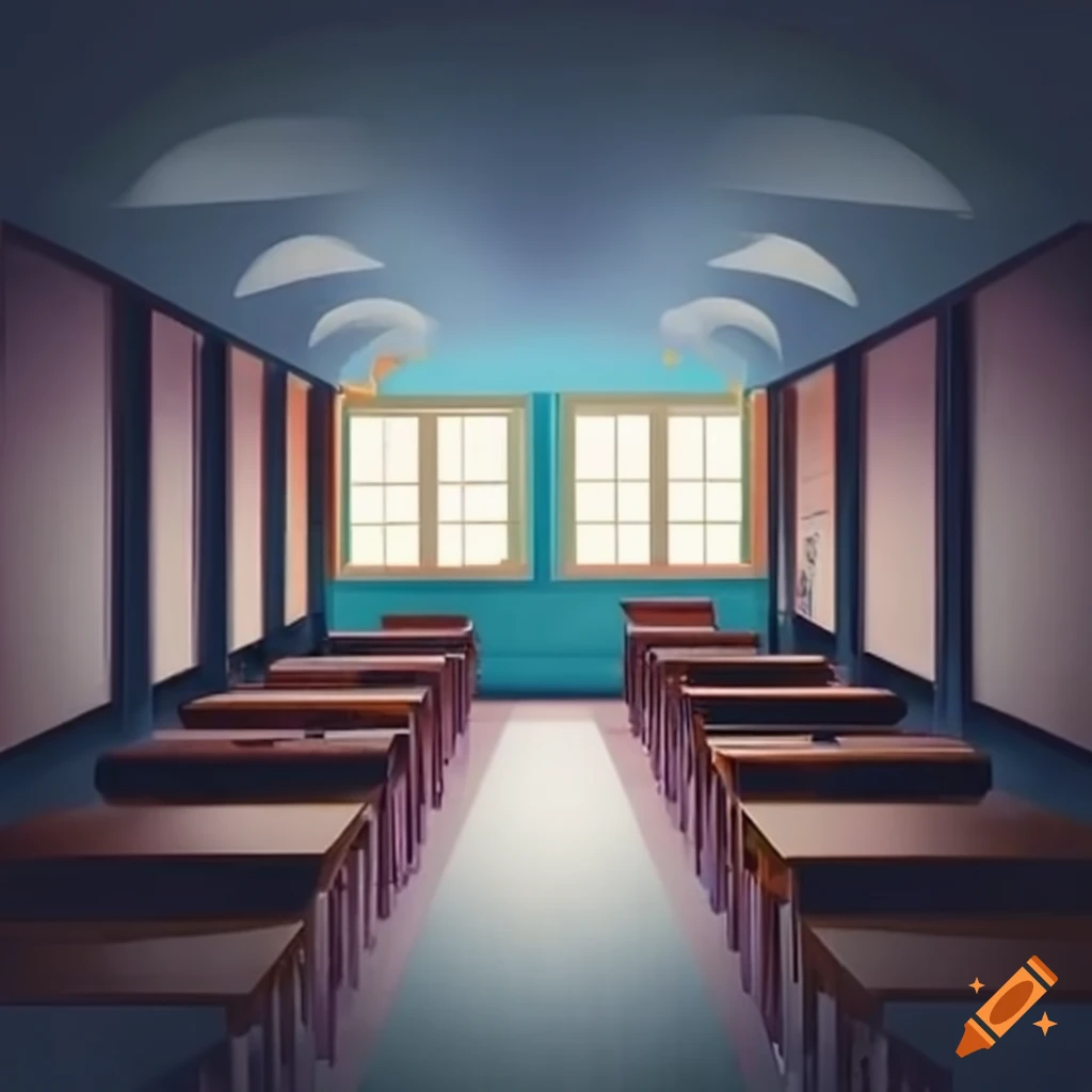 Photo of a futuristic classroom on Craiyon