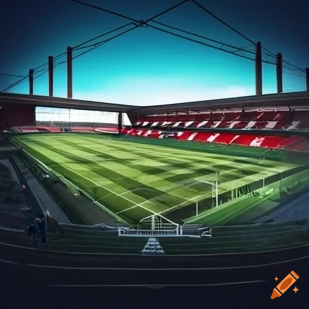 Concept of futuristic stadium with modern design and larger capacity ...