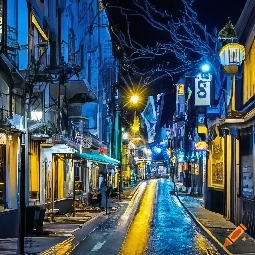 Night street scene