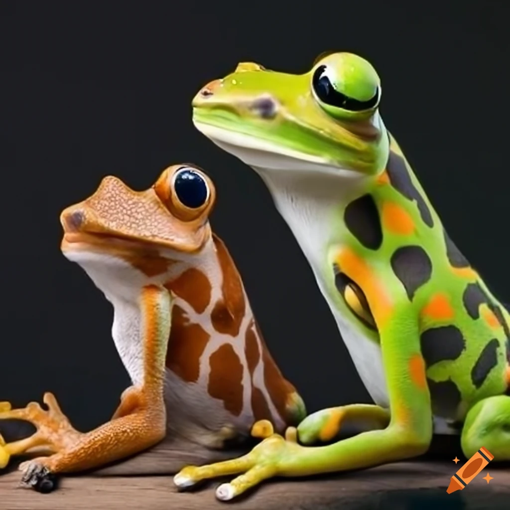 Fantasy artwork of a frog-giraffe hybrid