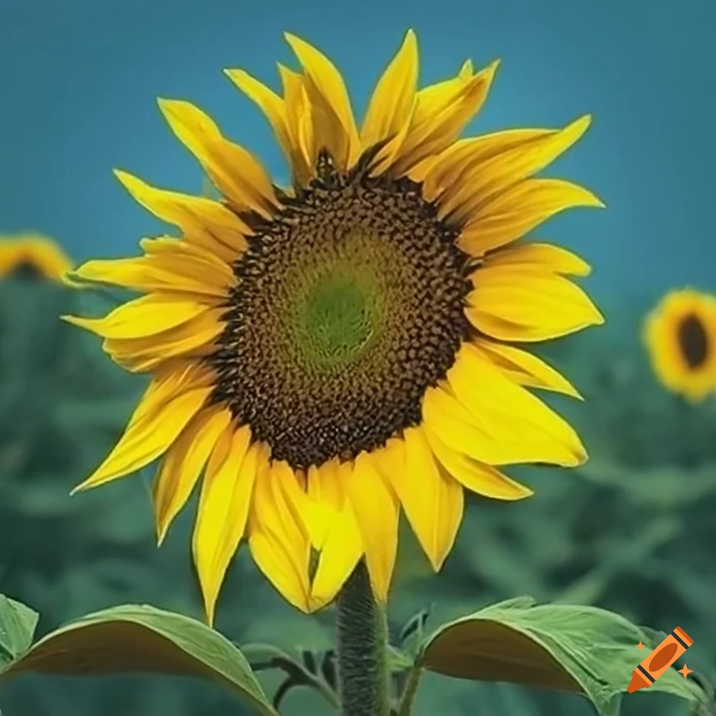 Withered sunflower in brown tones on Craiyon