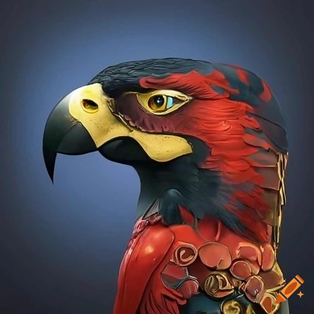 Unique artwork inspired by picasso with a parrot eagle