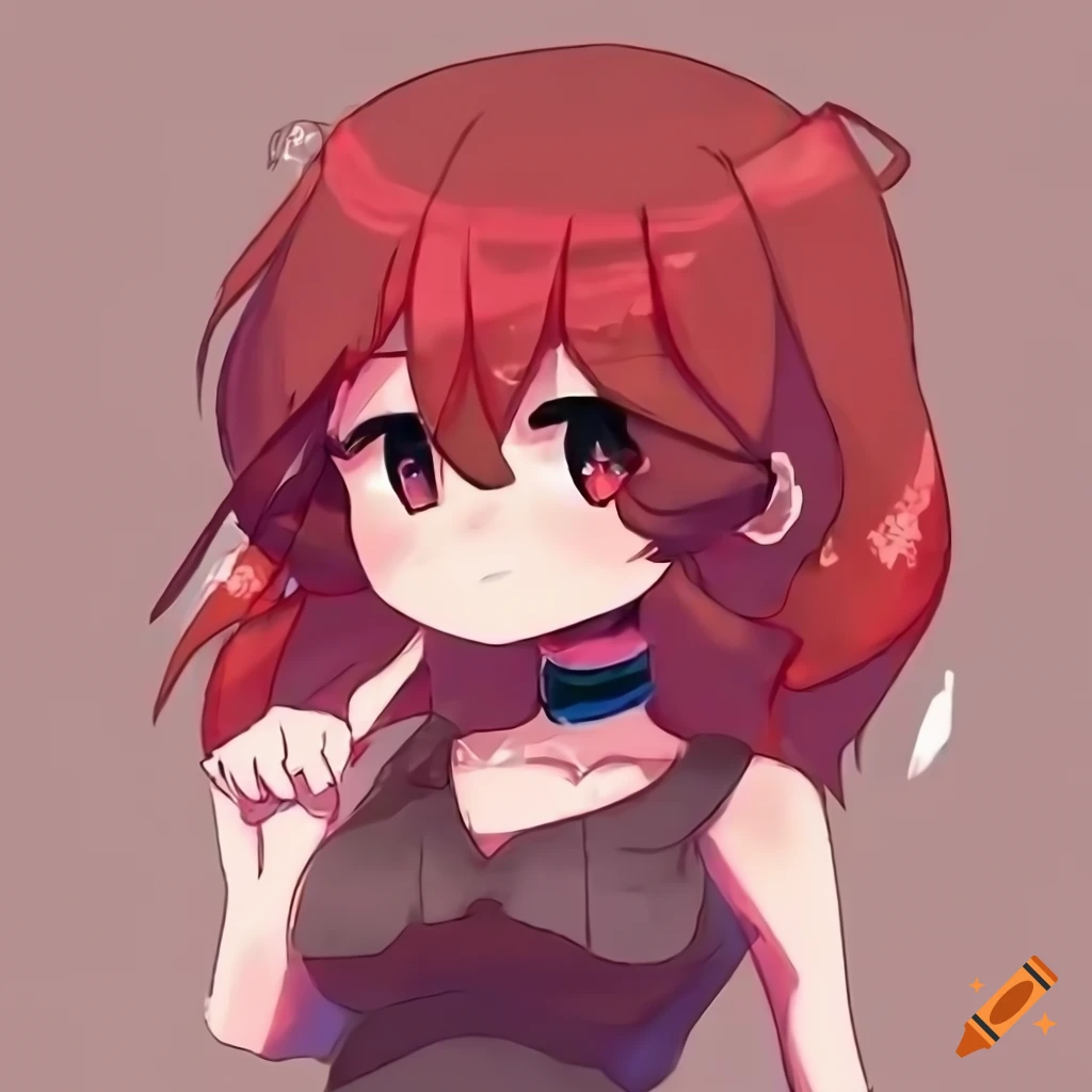 Chibi anime girl with red hair on Craiyon