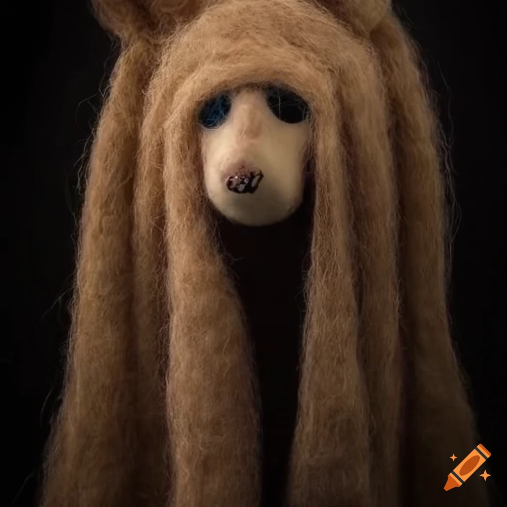 Creepy felted wool figures on Craiyon